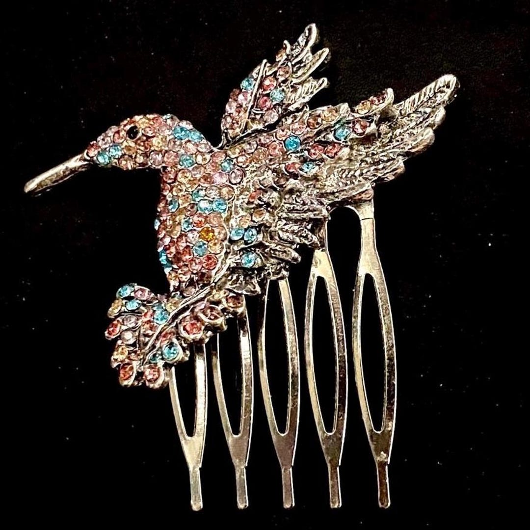 Bird Hair Comb, Rainbow Hummingbird, Hummingbird, Colorful Humming Bird ...