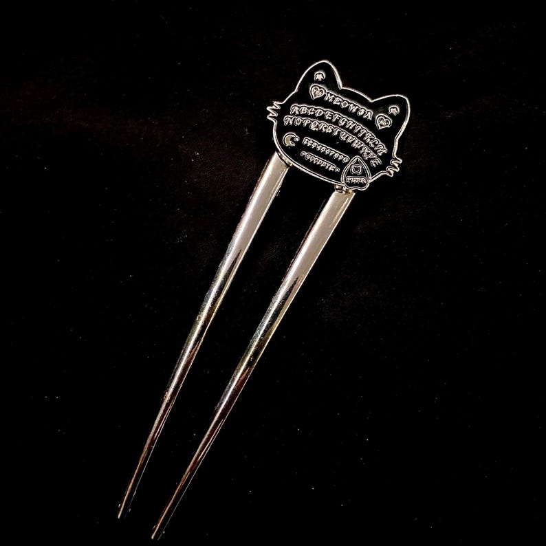 Ouija Board, Black Cats Head, Planchette Hair Fork, Planchette Jewelry ...