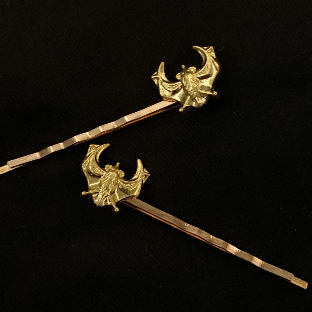 Gold Hair Pins, Bat Hair Pins, Wing Hair Pin, Bat Wing, Vampire Bat ...
