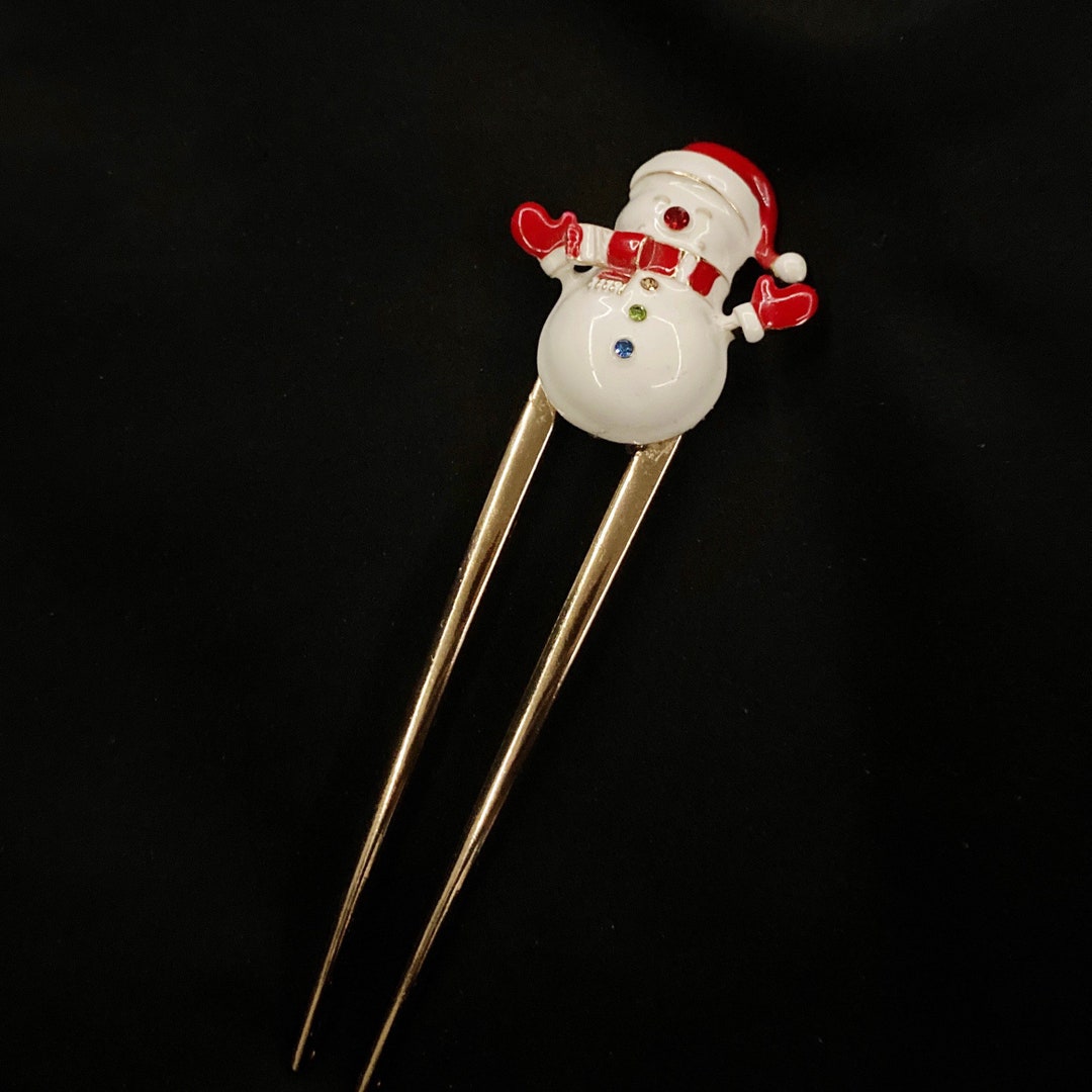 Snowman Hair Fork, Frosty the Snowman, Winter Hair Fork, Christmas Hair ...