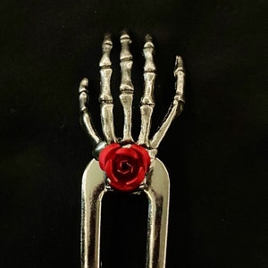 Skeleton Hand, Red Rose, Skeleton Hand Hair, Silver Skeleton Hand, Hand ...