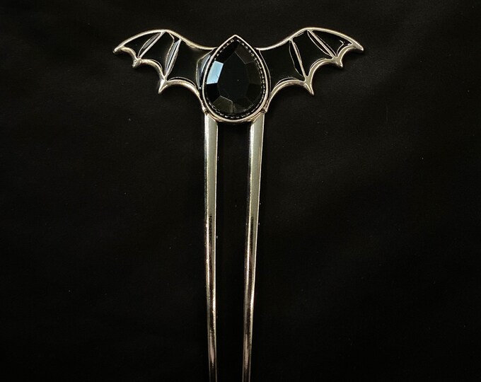 Bat Hair Fork, Goth Hair Fork, Wing Hair Fork, Bat Wing, Silver Black ...
