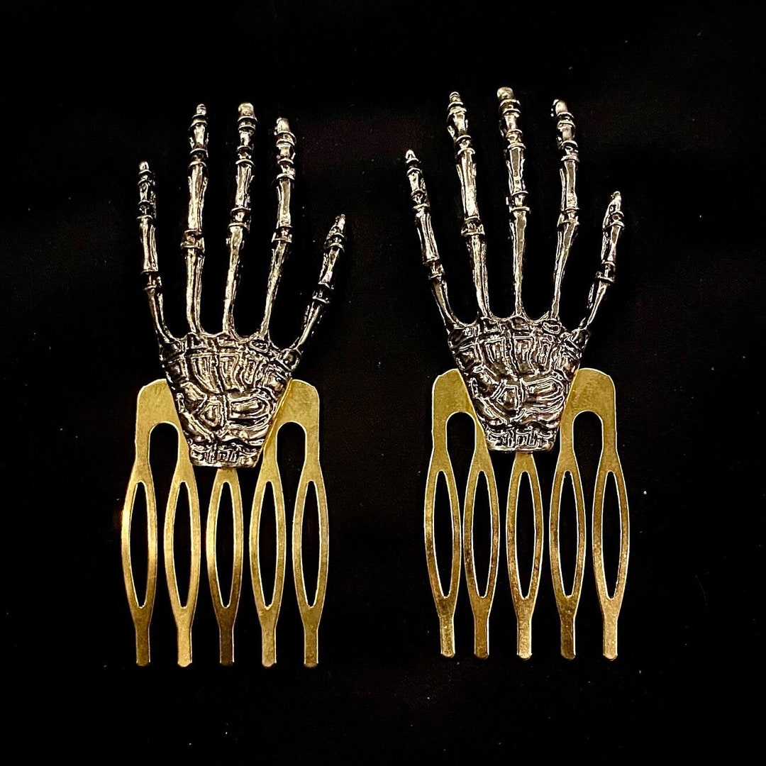 Skeleton Hands, Skeleton Hand Hair, Gold Skeleton Hand, Hand Hair Combs ...