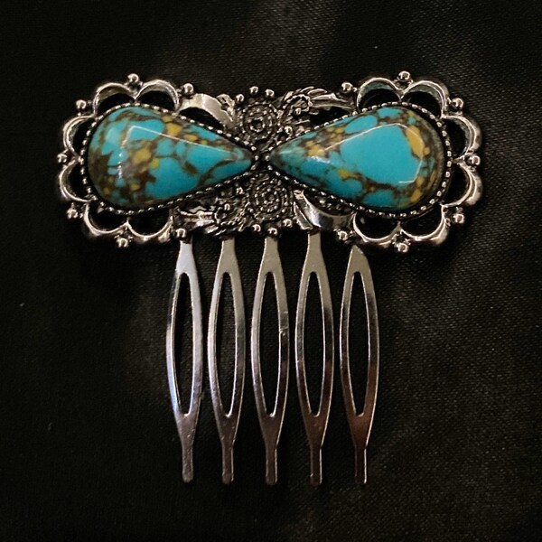Turquoise Hair Comb - Etsy UK