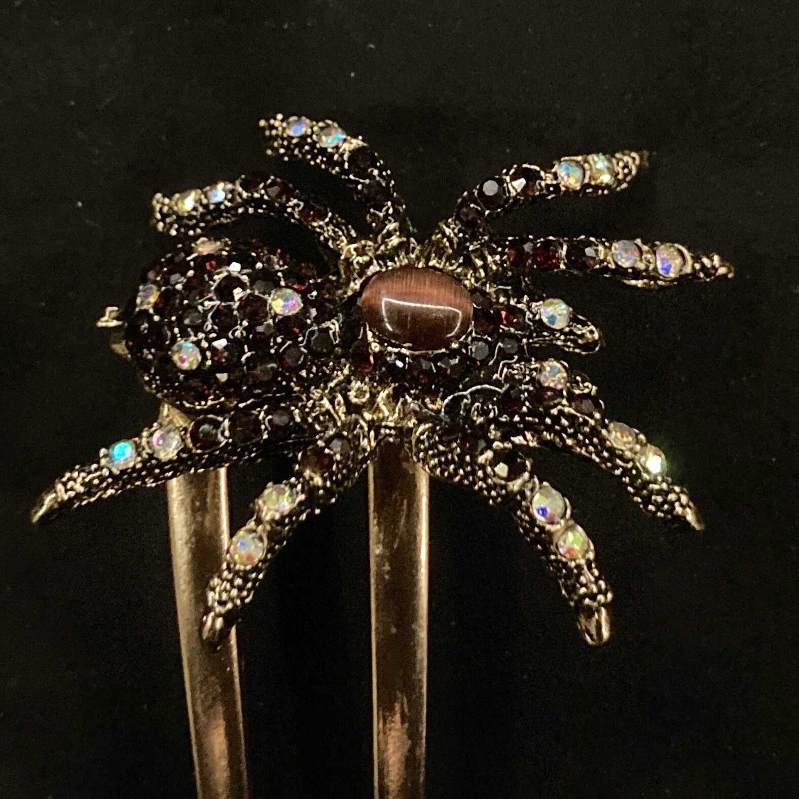 Black Spider, Spider Hair Fork, Goth Hair Fork, Gold Hair Fork, Spider ...