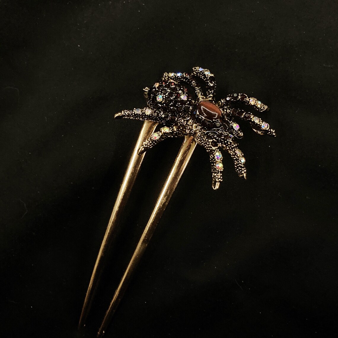 Black Spider, Spider Hair Fork, Goth Hair Fork, Gold Hair Fork, Spider ...
