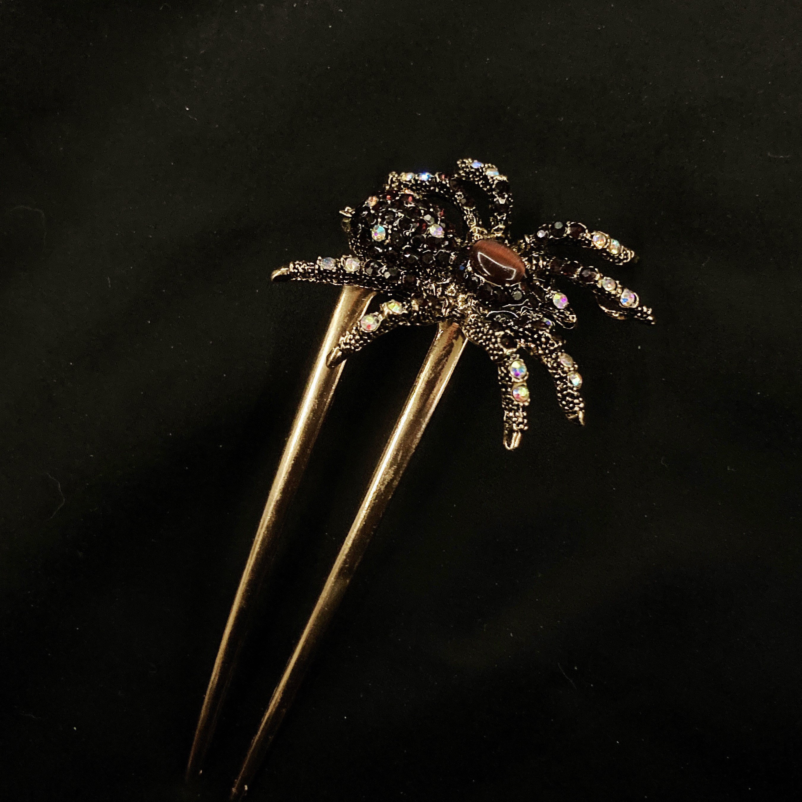 Black Spider, Spider Hair Fork, Goth Hair Fork, Gold Hair Fork, Spider ...