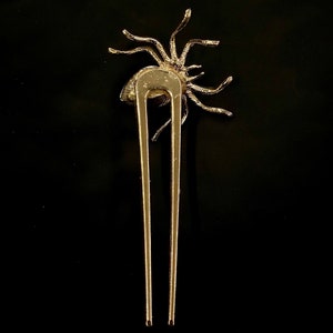 Green Spider, Spider Hair Fork, Goth Hair Fork, Gold Hair Fork, Spider ...