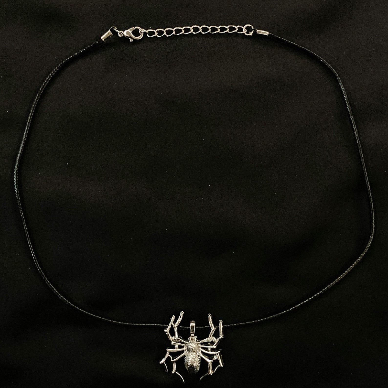 Spider Necklace, Silver Spider, Goth Necklace, Spider Jewelry, Arachnid ...