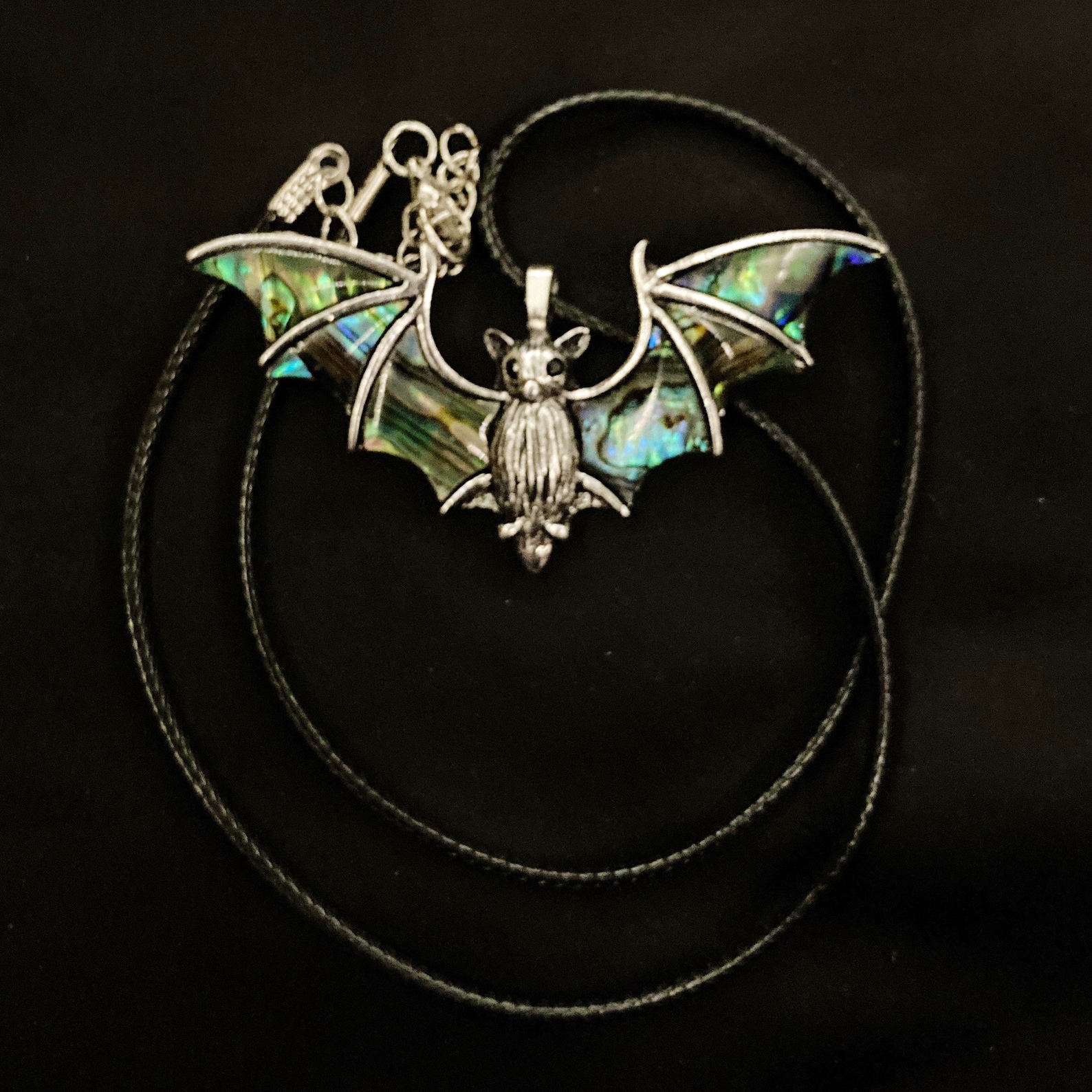 Bat Necklace Abalone Bat Bat Pendant Goth Necklace Gothic - Etsy