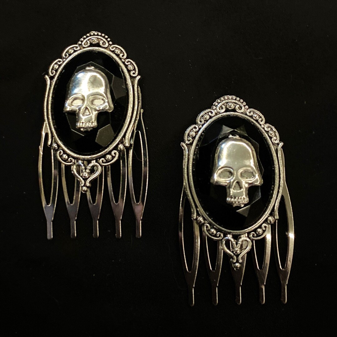 Skeleton Cameo, Skull Hair Combs, Halloween Hair, Skull Hair Combs ...