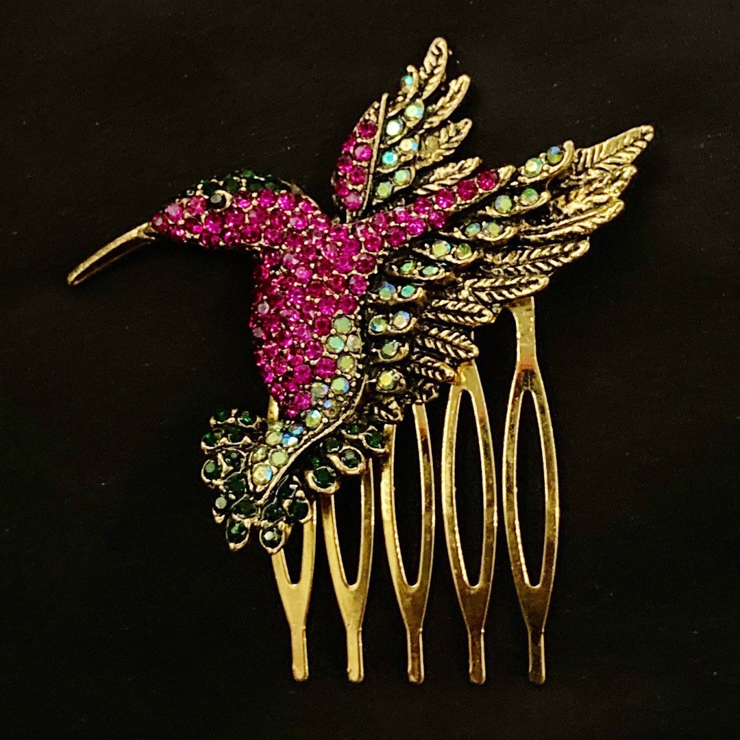 Bird Hair Comb, Humming Bird, Humming Bird Hair, Gold Humming Bird ...