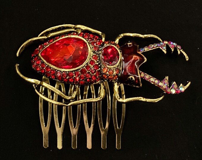 Red Beetle, Large Hair Comb, Beetle Hair Comb, Red Bug, Insect Hair ...