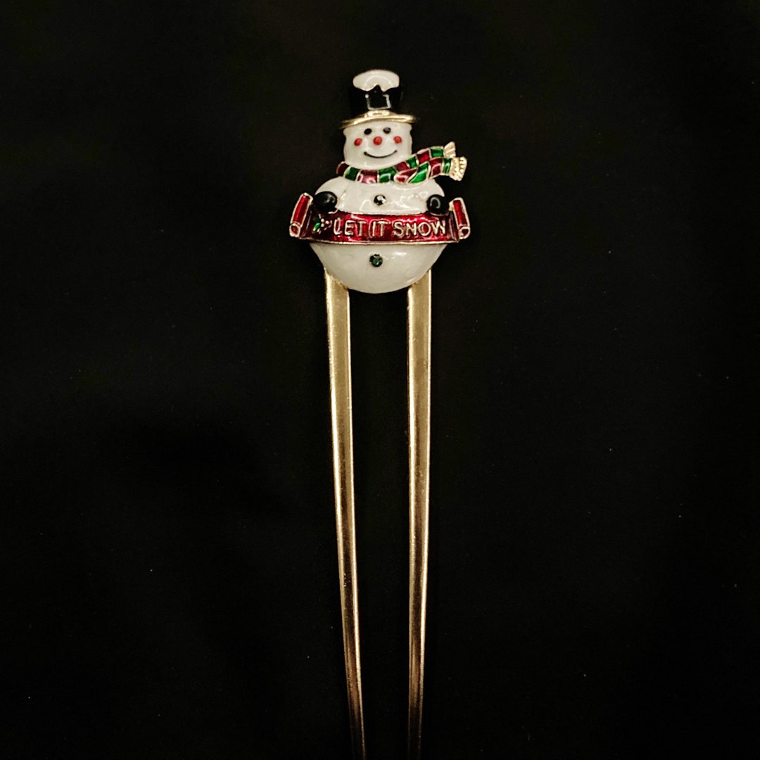 Snowman Hair Fork, Frosty the Snowman, Let It Snow, Winter Hair Fork ...