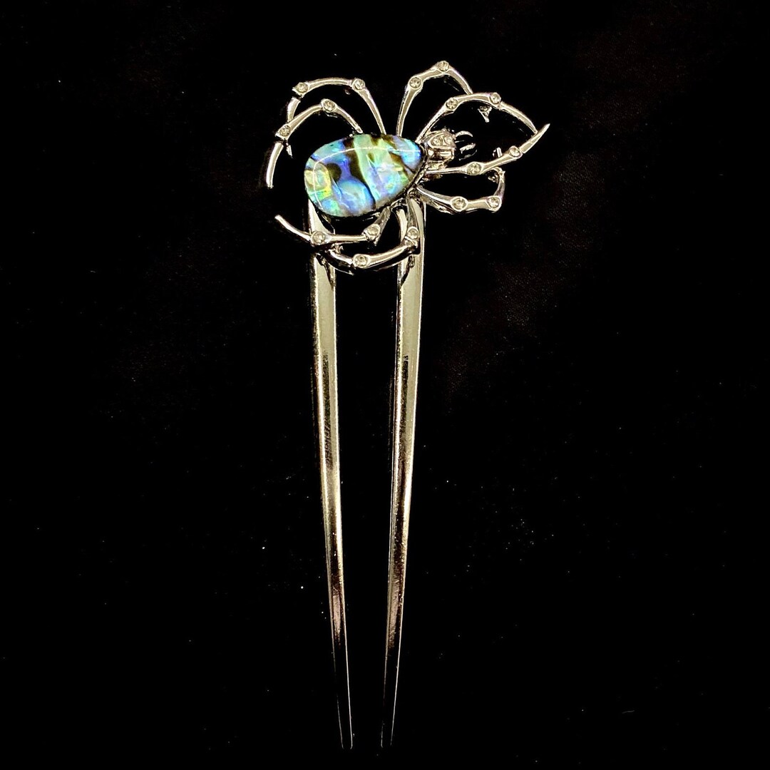 Abalone Spider, Spider Hair Fork, Bun Holder, Silver Spider, Silver ...