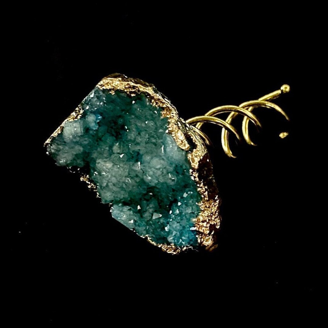 Spiral Hair Pin, Hair Pin Bun Holder, Blue Druzy Bun Holder, Quartz ...