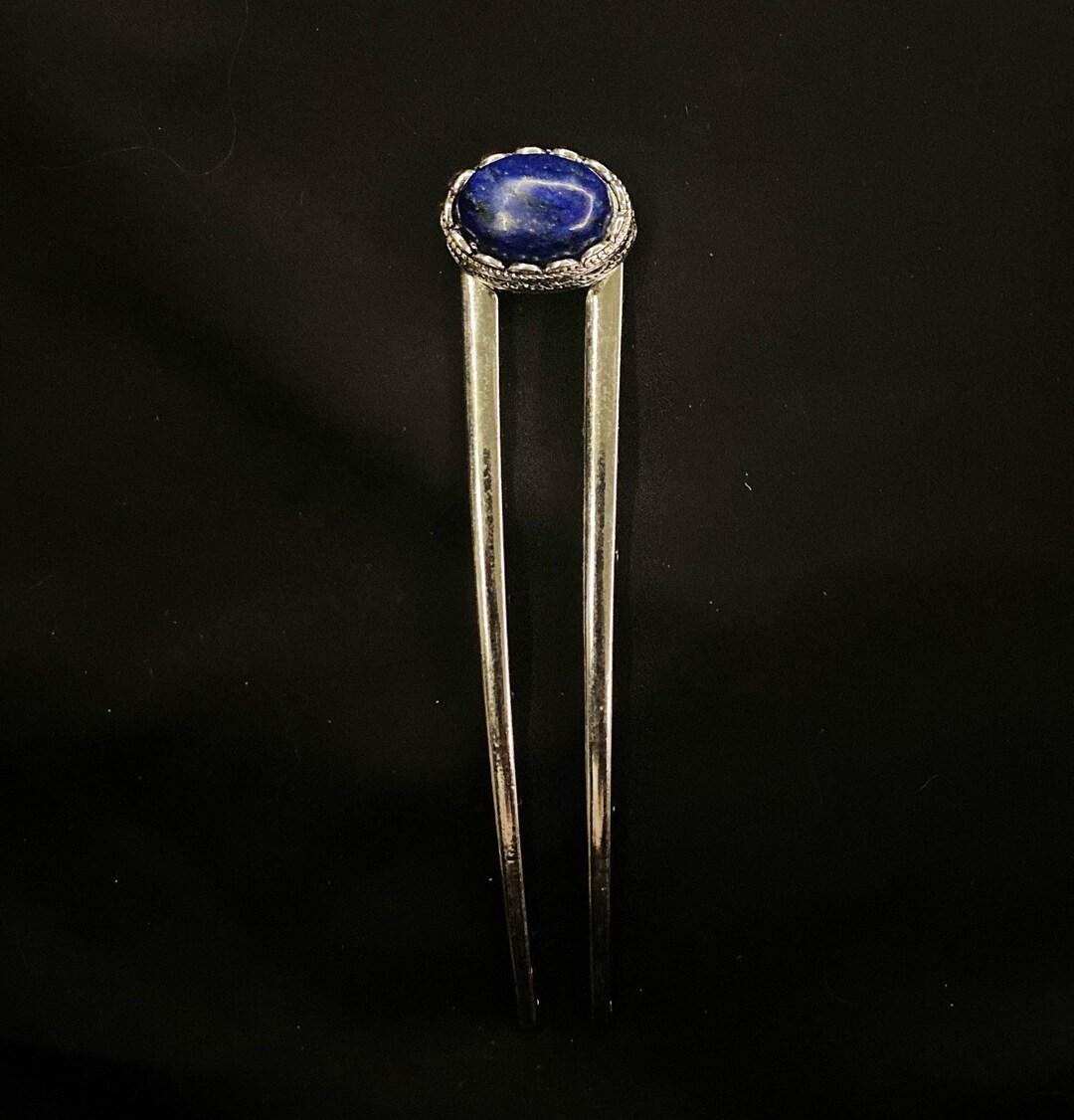 Lapis Lazuli Hair, Lapis Hair Fork, Lapis Lazuli Fork, Blue Stone, Semi ...