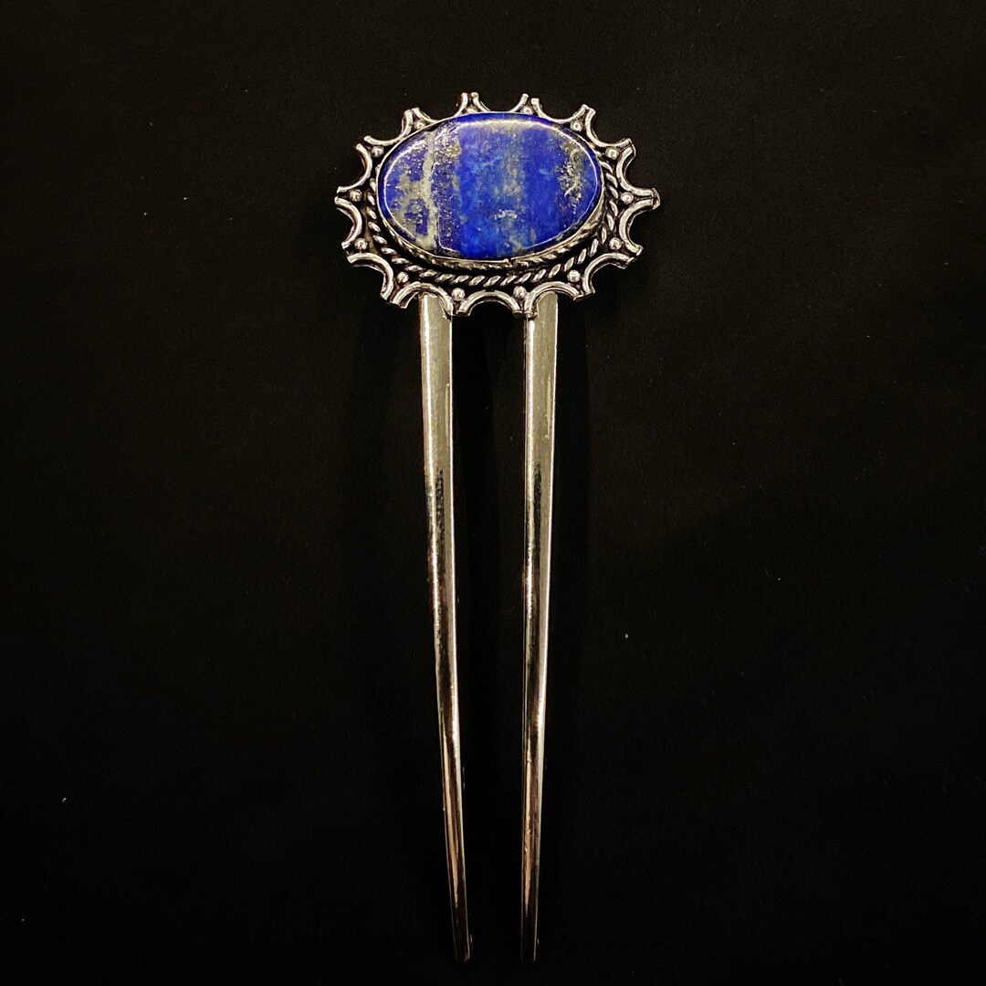 Lapis Lazuli Hair, Lapis Hair Fork, Lapis Lazuli Fork, Blue Stone, Semi ...