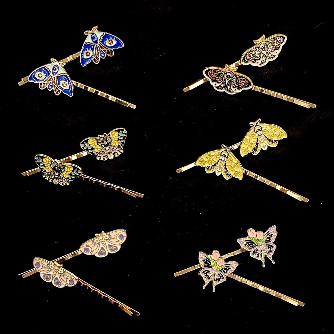 Gold Moth, Moth Hair Pins, Butterfly Hair Pins, Moth Bobby Pins ...