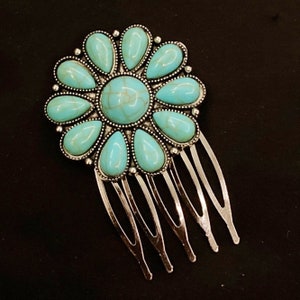 Turquoise Comb, Turquoise Hair Comb, Turquoise Hair, Turquoise Howlite ...