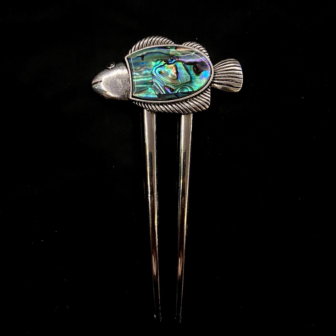 Fish Hair Fork, Abalone Fish, Shell Fish, Silver Fish, Abalone Hair ...