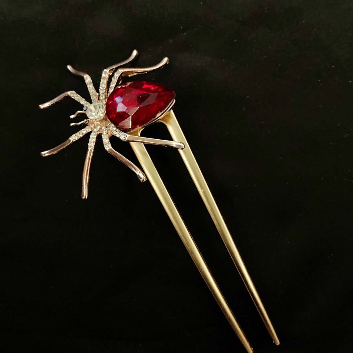 Gold Spider, Spider Hair Fork, Goth Hair Fork, Gold Hair Fork, Spider ...