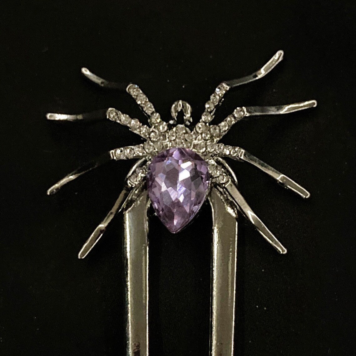 Silver Spider, Spider Hair Fork, Goth Hair Fork, Silver Hair Fork ...