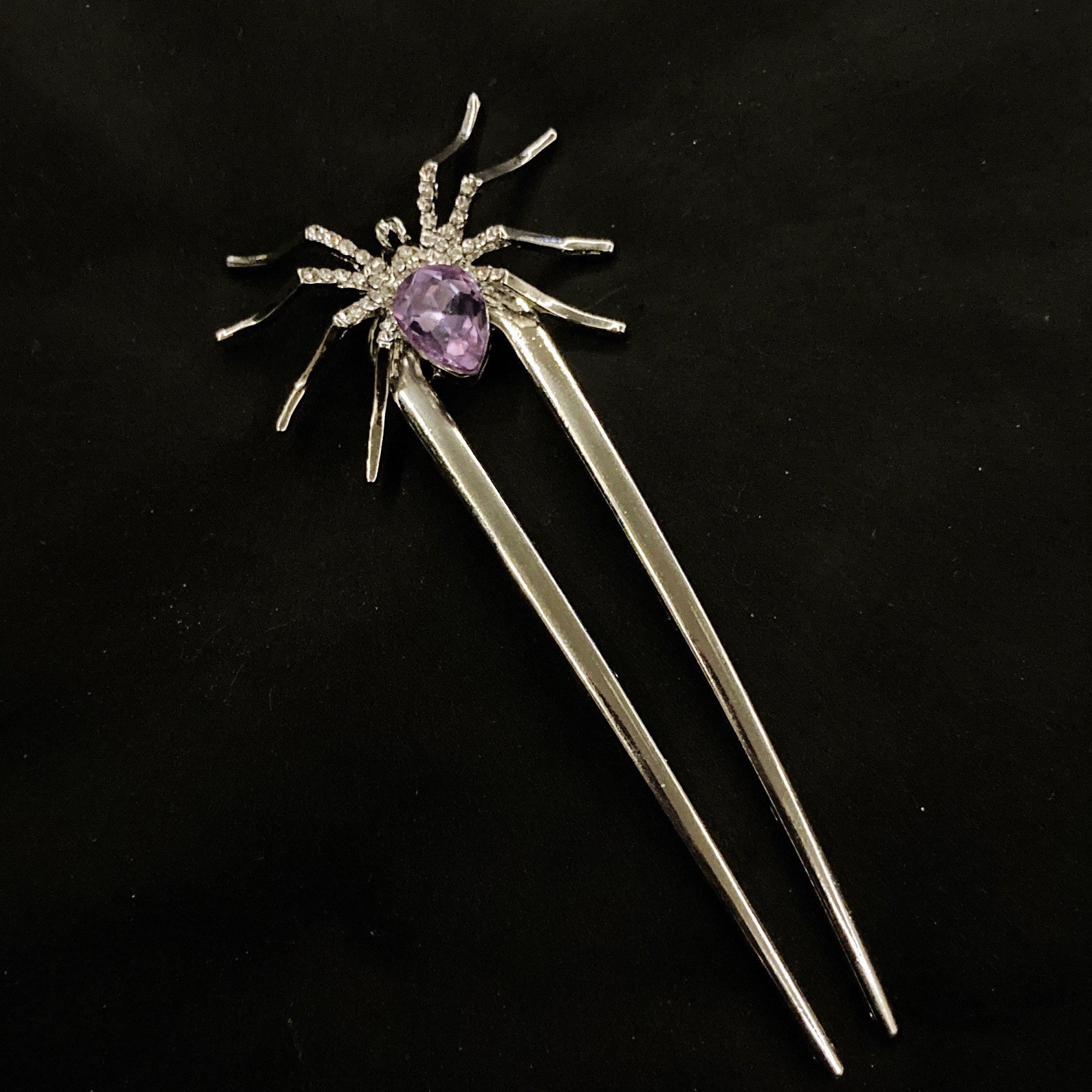 Silver Spider, Spider Hair Fork, Goth Hair Fork, Silver Hair Fork ...