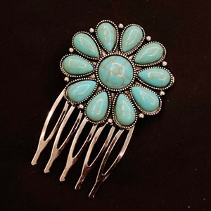 Turquoise Comb, Turquoise Hair Comb, Turquoise Hair, Turquoise Howlite ...