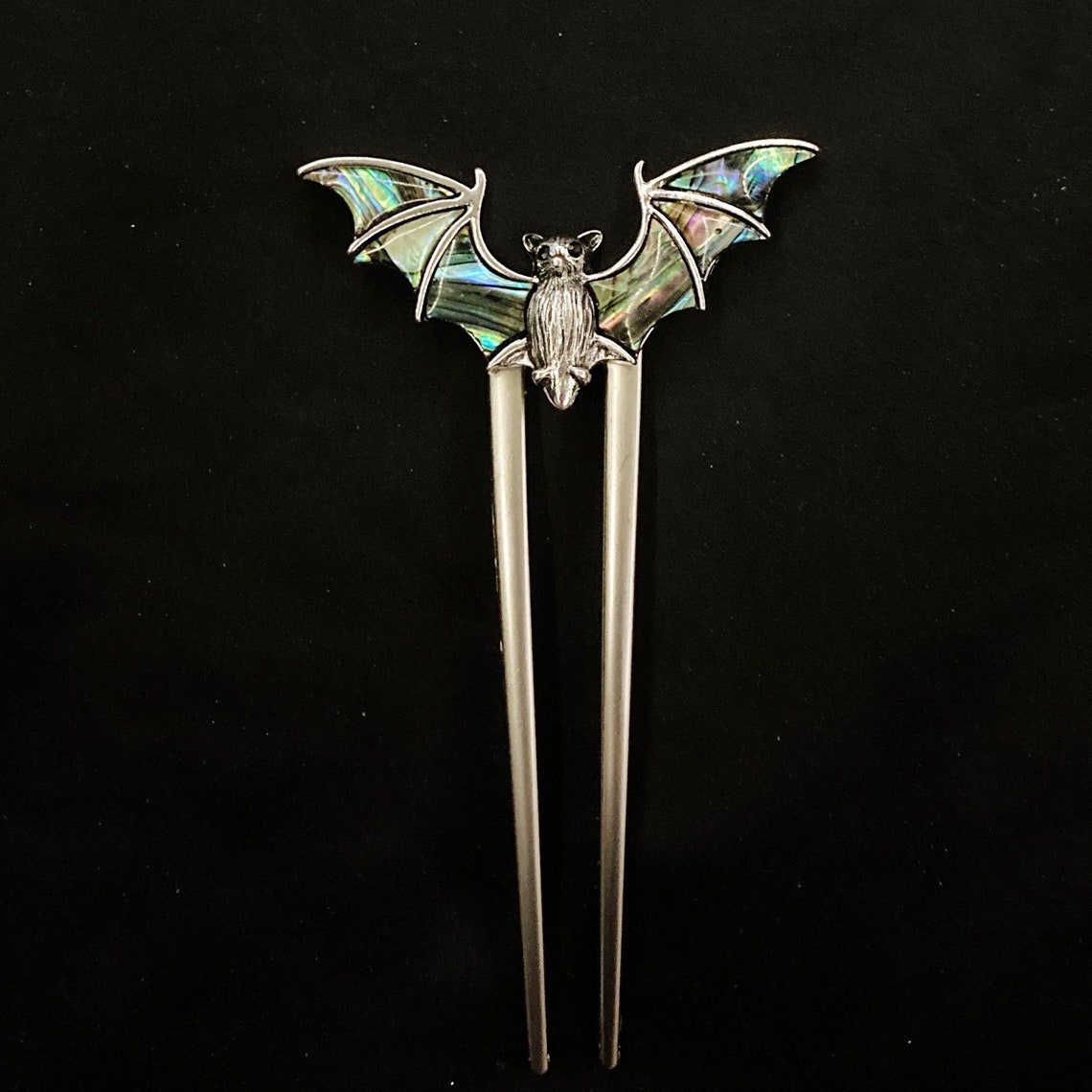 Abalone Bat Abalone Hair Fork Silver Bat Bat Hair Pin Bat - Etsy