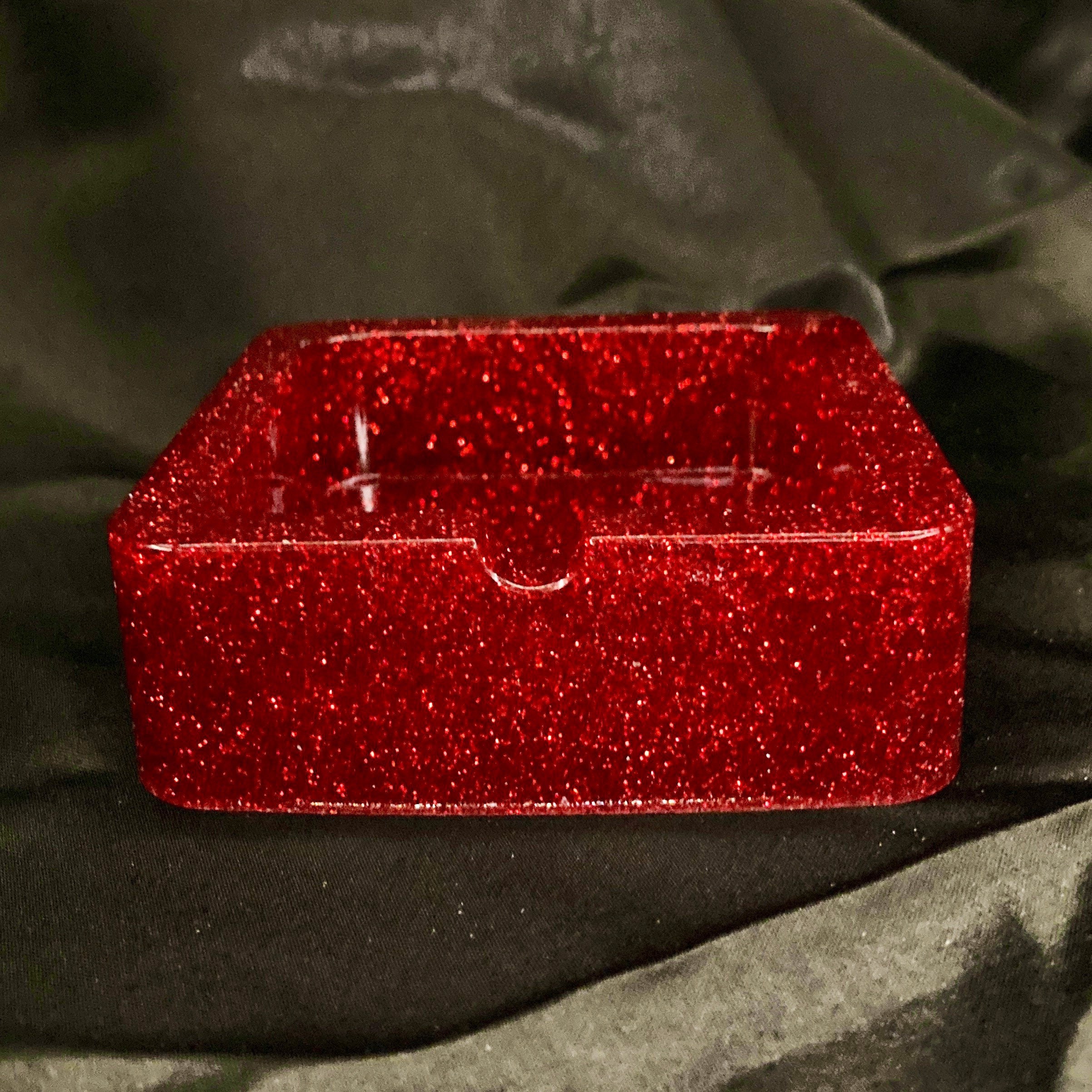 Ash Tray Jewelry Tray Trinket Tray Red Glitter Ruby Red | Etsy