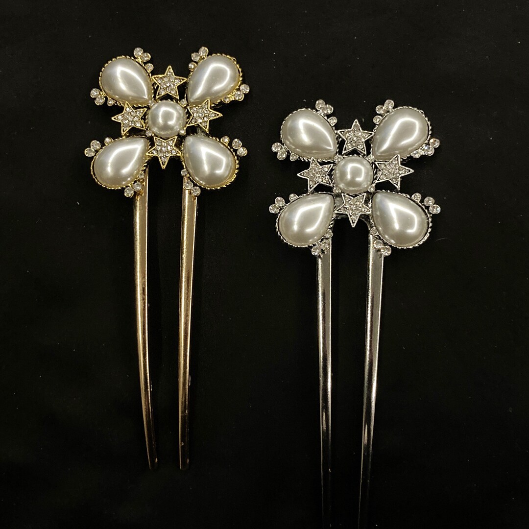 Starburst Hair Fork, Silver Hair Fork, Gold Hair Fork, U Shaped Hair ...