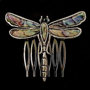 Dragonfly Hair Comb, Rainbow Dragonfly, Something Blue, Green Dragonfly ...