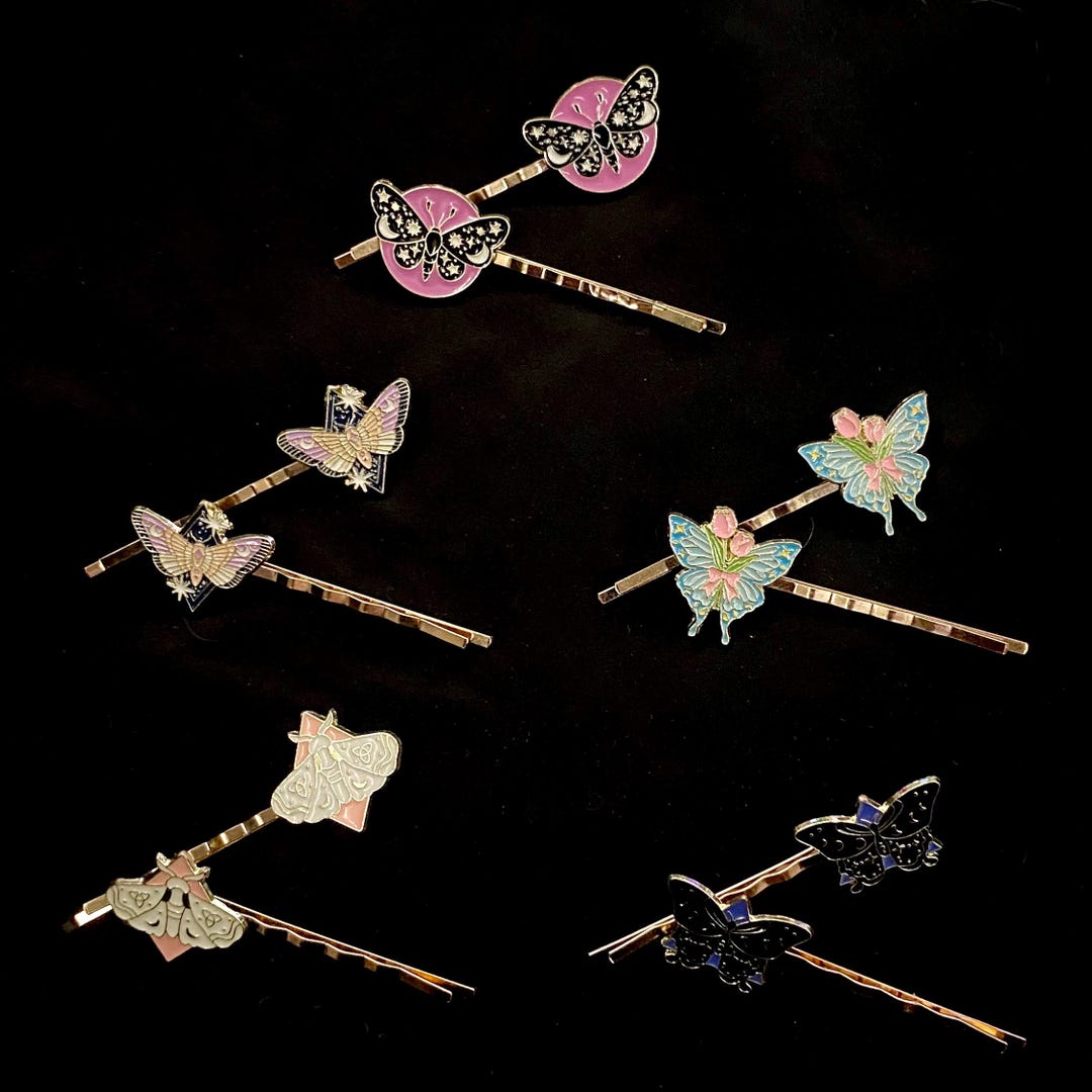 Gold Moth, Moth Hair Pins, Butterfly Hair Pins, Moth Bobby Pins ...