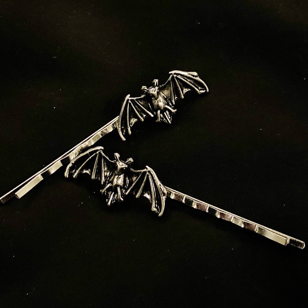 Silver Hair Pins, Bat Hair Pins, Wing Hair Pin, Bat Wing, Vampire Bat ...