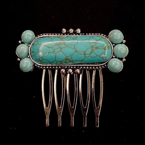 Turquoise Hair Comb - Etsy UK