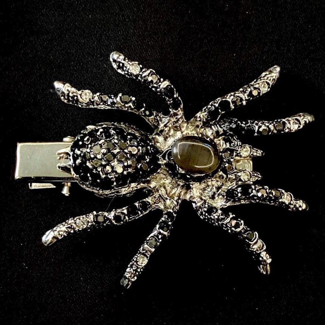 Black Spider, Black Hair Clip, Spider Hair Clip, Alligator Clip, Spider ...