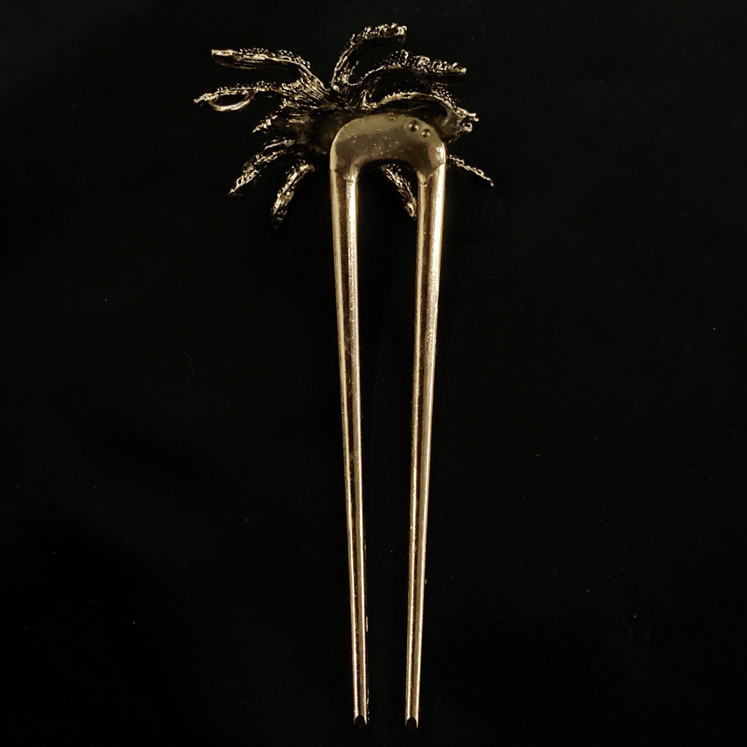 Black Spider, Spider Hair Fork, Goth Hair Fork, Gold Hair Fork, Spider ...