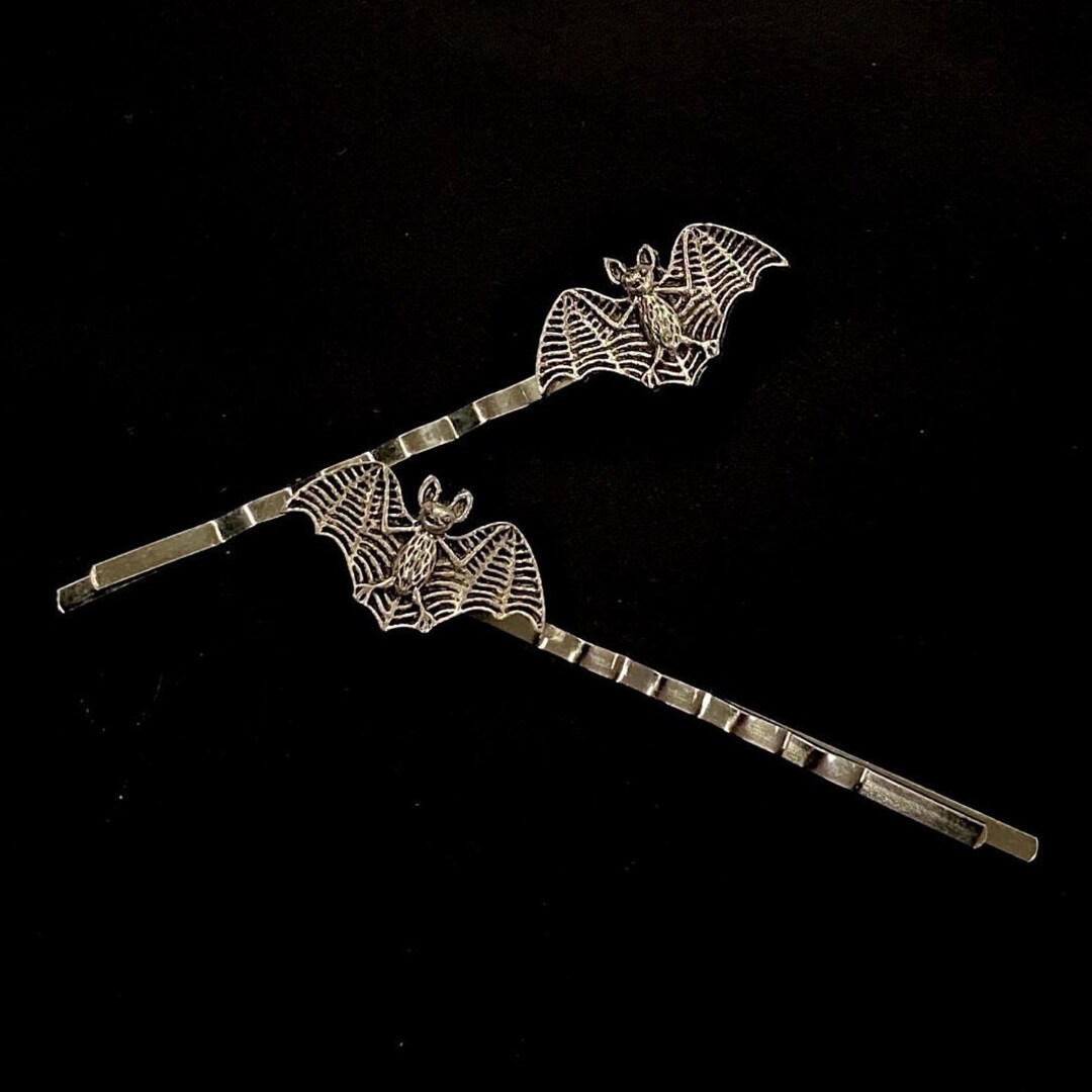 Silver Hair Pins, Bat Hair Pins, Wing Hair Pin, Bat Wing, Vampire Bat ...