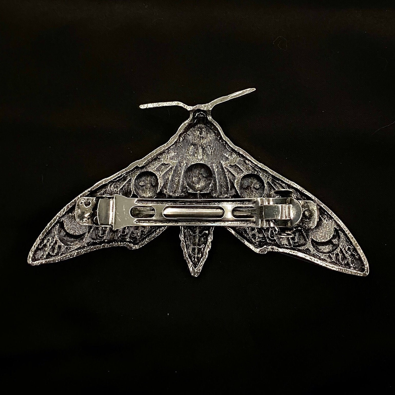Moth Barrette, Silver Barrette, Moon Phases, Silver Moth, Gold Moons ...