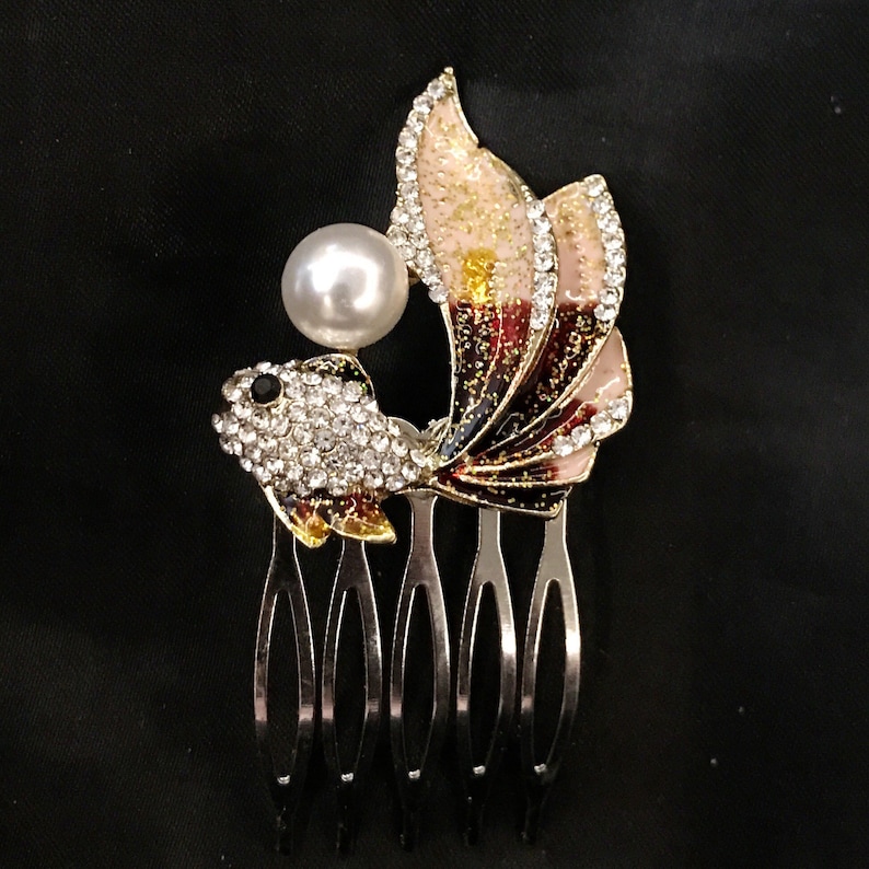 Koi Fish Koi Fish Hair Comb Jeweled Fish Goldfish Hair - Etsy