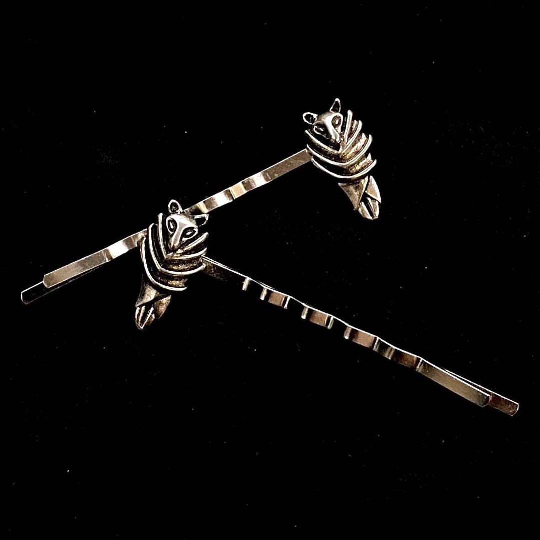 Silver Hair Pins, Bat Hair Pins, Wing Hair Pin, Bat Wing, Vampire Bat ...