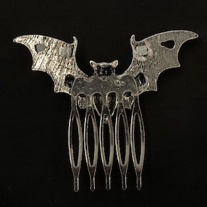 Abalone Bat, Abalone Hair Comb, Silver Bat, Bat Hair Comb, Goth Hair ...