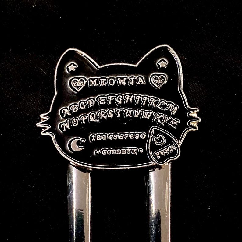 Ouija Board, Black Cats Head, Planchette Hair Fork, Planchette Jewelry ...