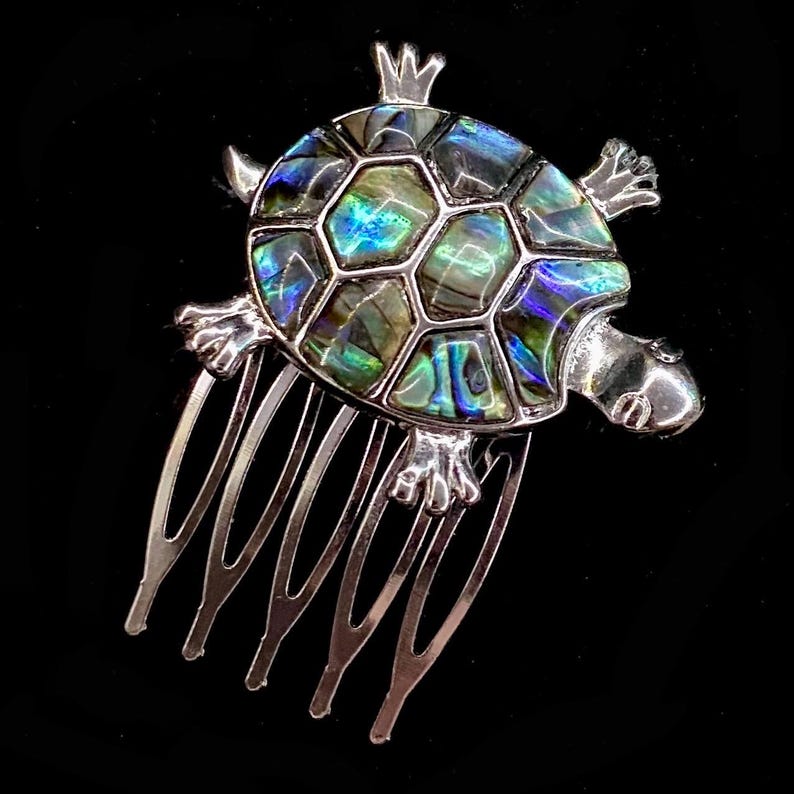 Turtle Hair Comb, Abalone Turtle, Tortoise Hair Comb, Abalone Hair Comb ...