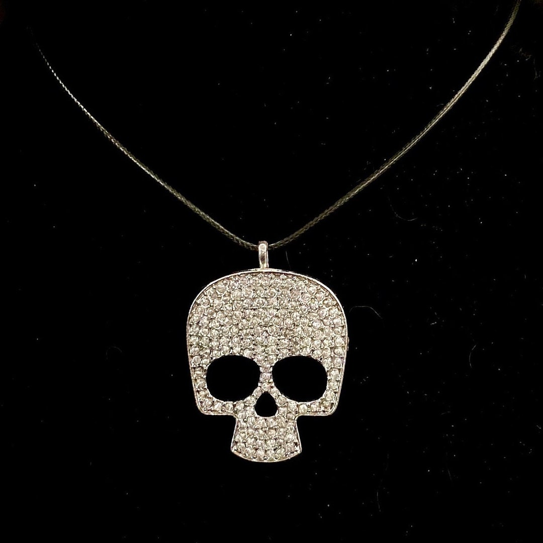 Skull Necklace, Silver Skull, Skeleton Necklace, Halloween Jewelry ...