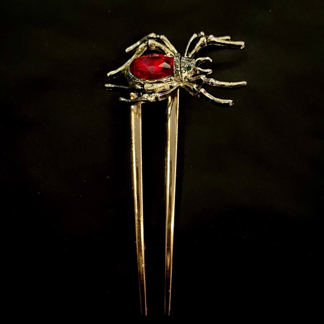 Gold Spider, Spider Hair Fork, Goth Hair Fork, Gold Hair Fork, Spider ...