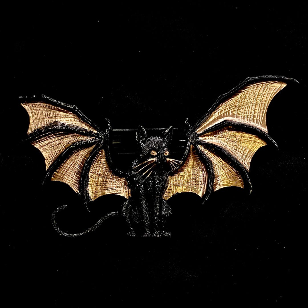 Gold Bat Wing Cat Barrette: Goth Punk Ponytail Clip - Etsy