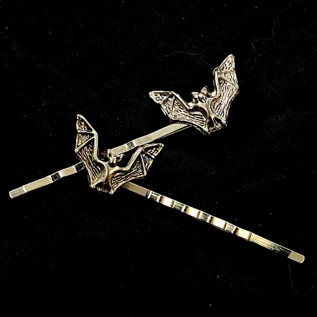 Silver Hair Pins, Bat Hair Pins, Wing Hair Pin, Bat Wing, Vampire Bat ...