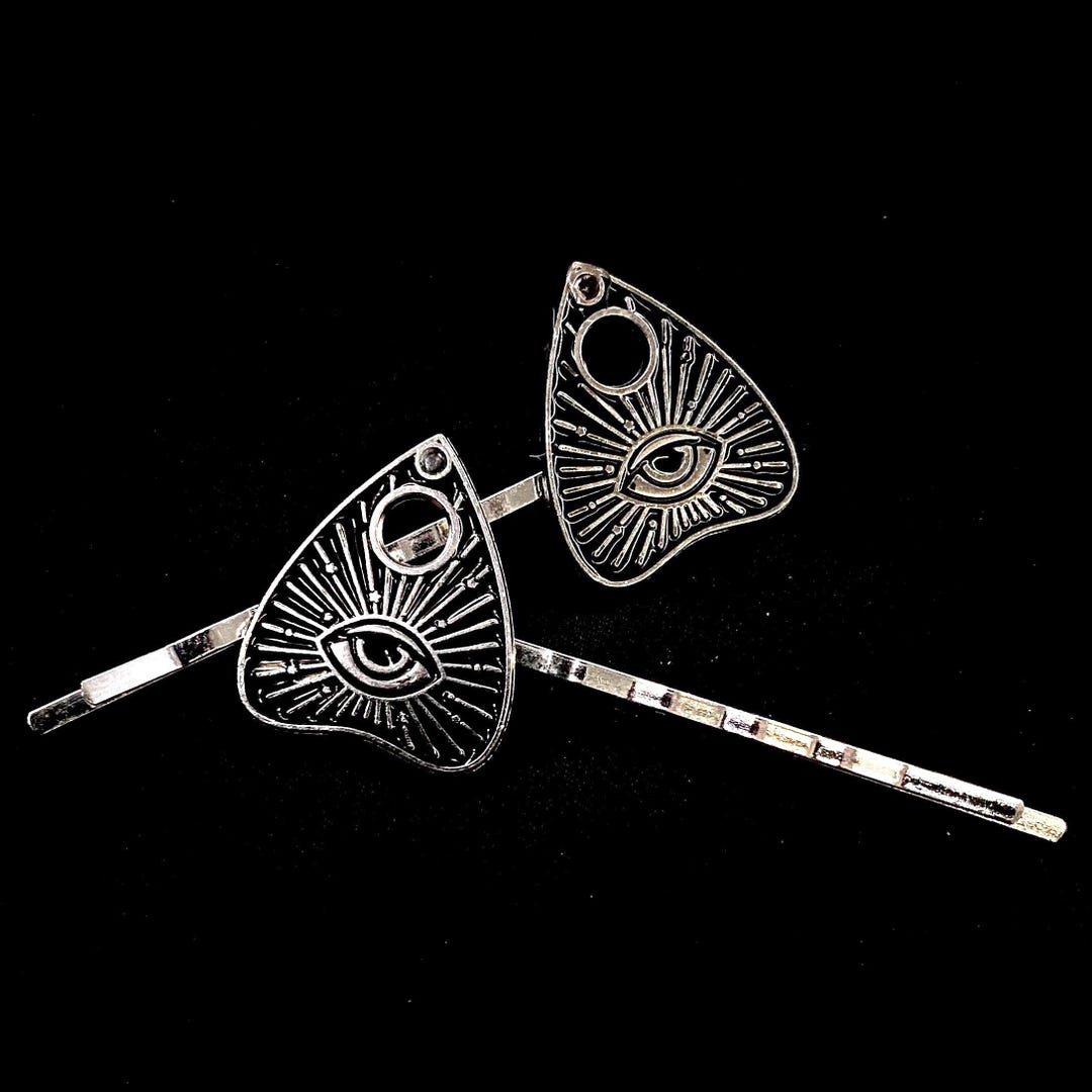 Ouija Planchette Hair Pins: Evil Eye Silver Witchy Goth Jewelry ...